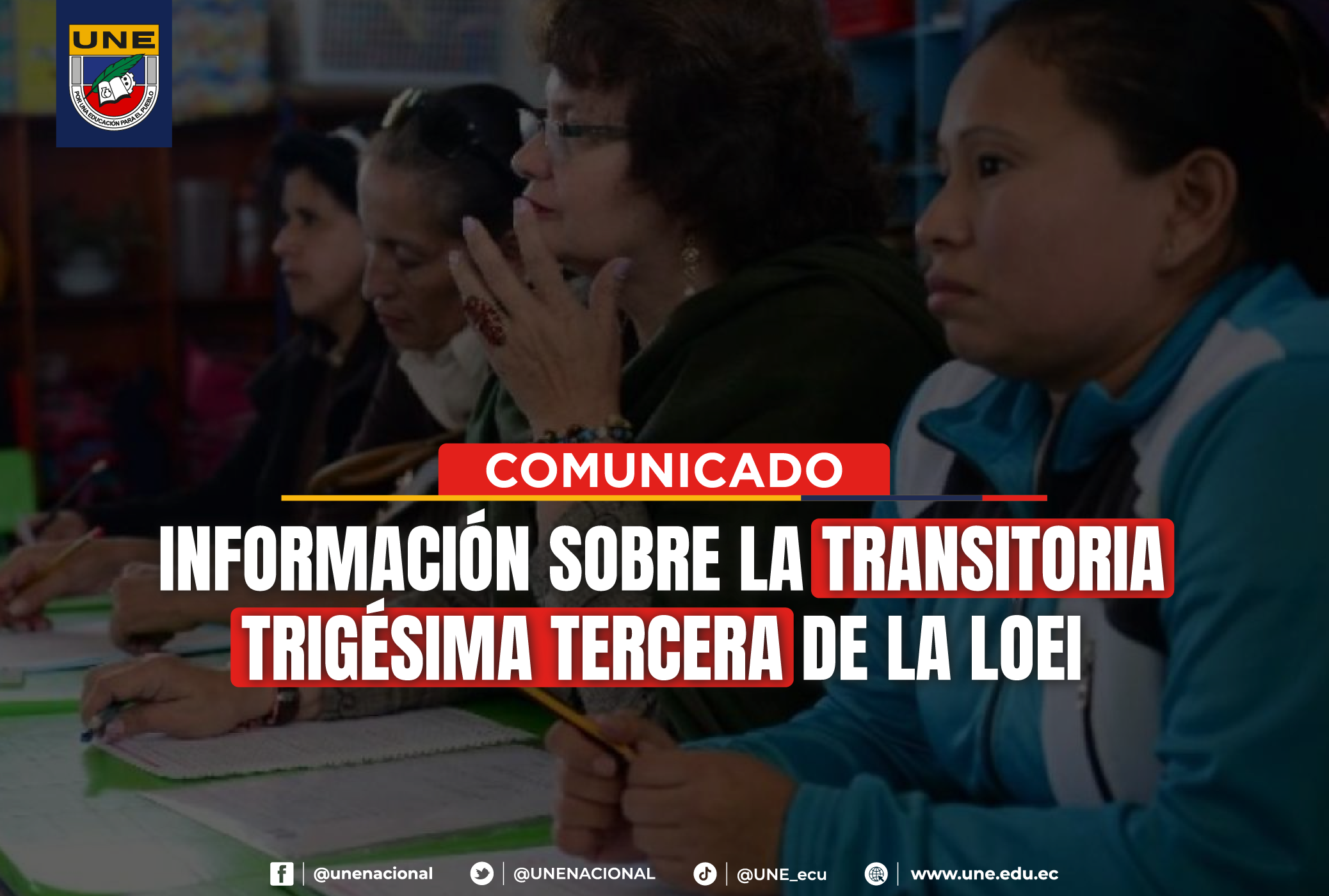Información sobre la Transitoria Trigésima Tercera de la LOEI - Unión ...